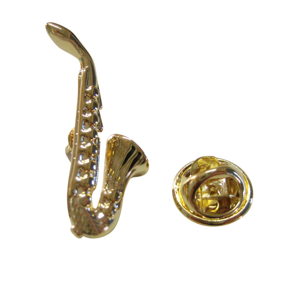 Kiola Designs | Accessories | Gold Toned Saxophone Lapel Pin And Tie ...